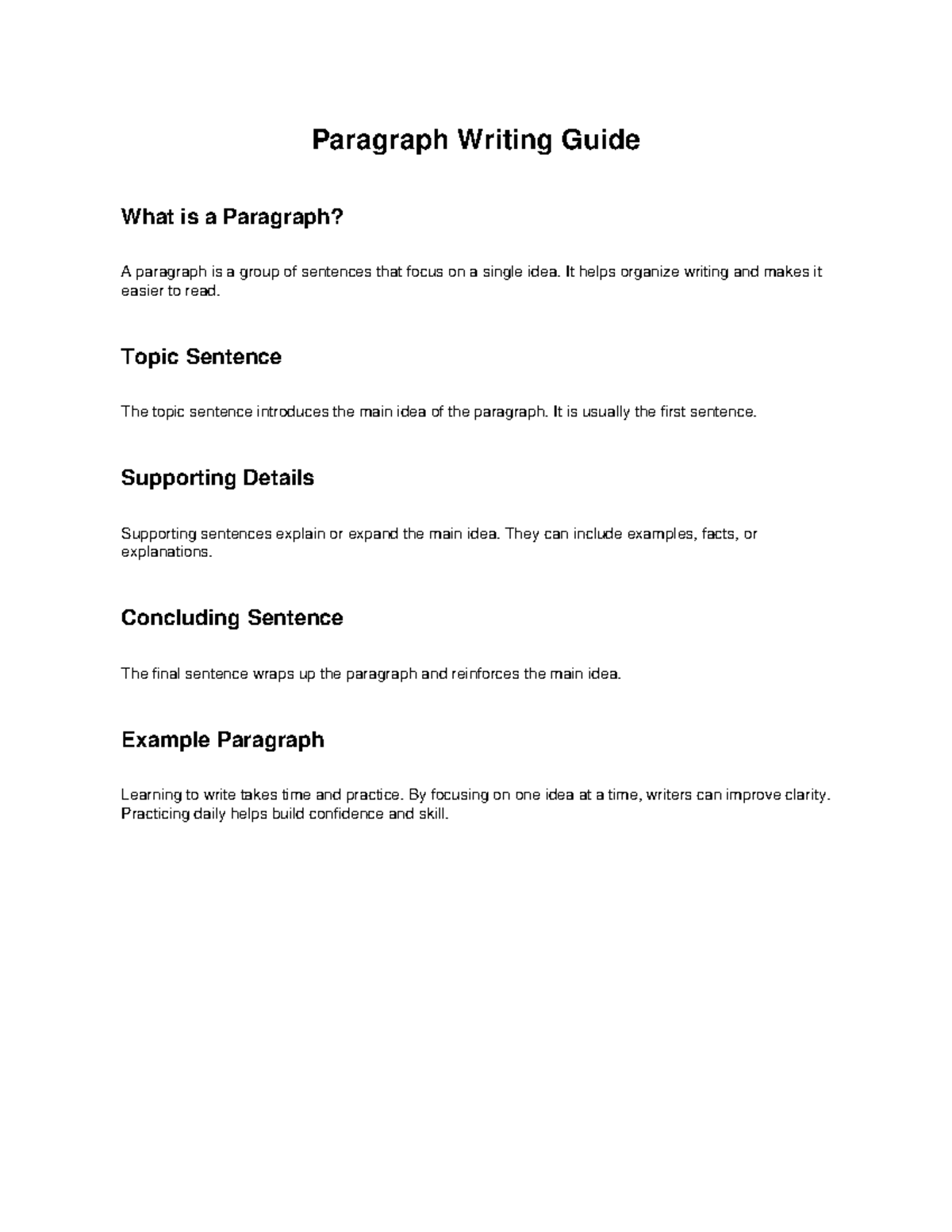 Paragraph Writing Guide: Understanding Structure and Clarity - Studocu