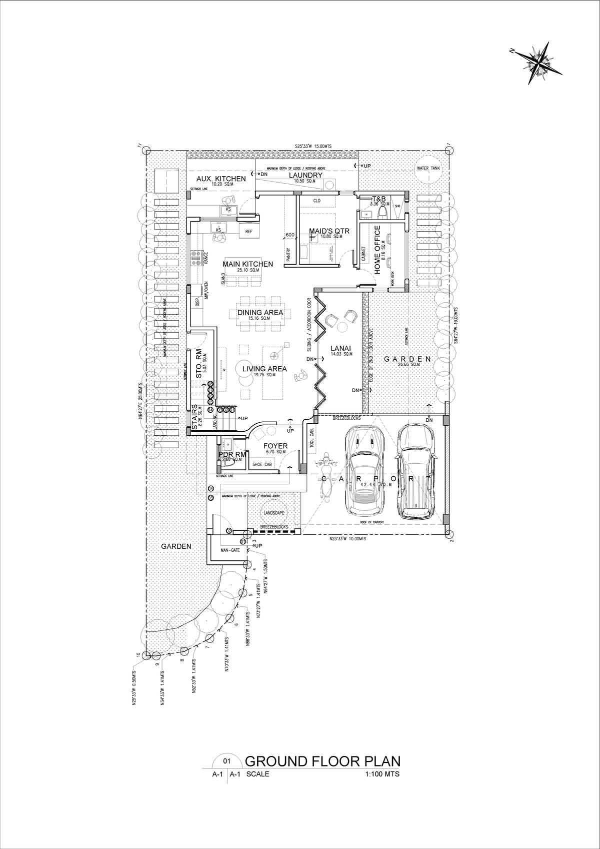 Ground Floor PLAN - Utilities - N A-1 A- GROUND FLOOR PLAN SCALE 01 1: ...