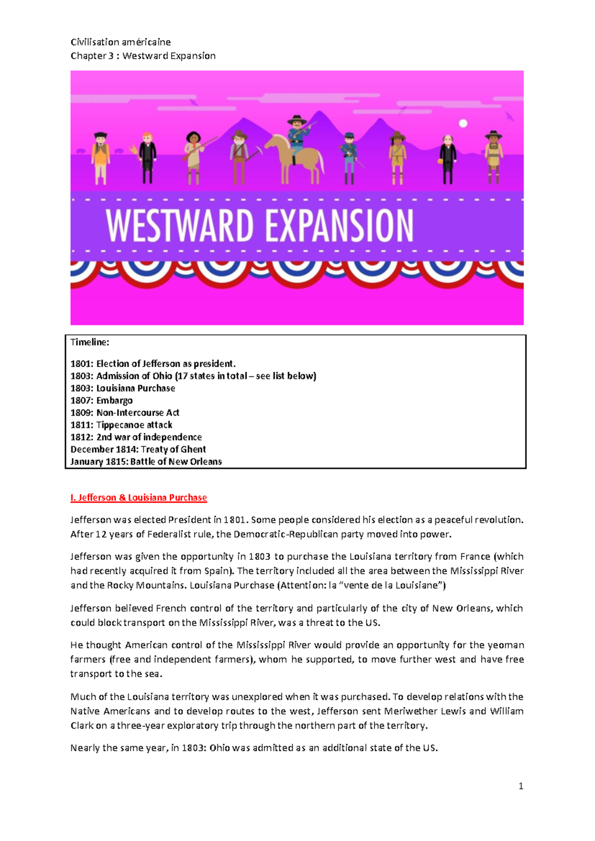 Westward expansion - Civilisation américaine Chapter 3 : Westward ...