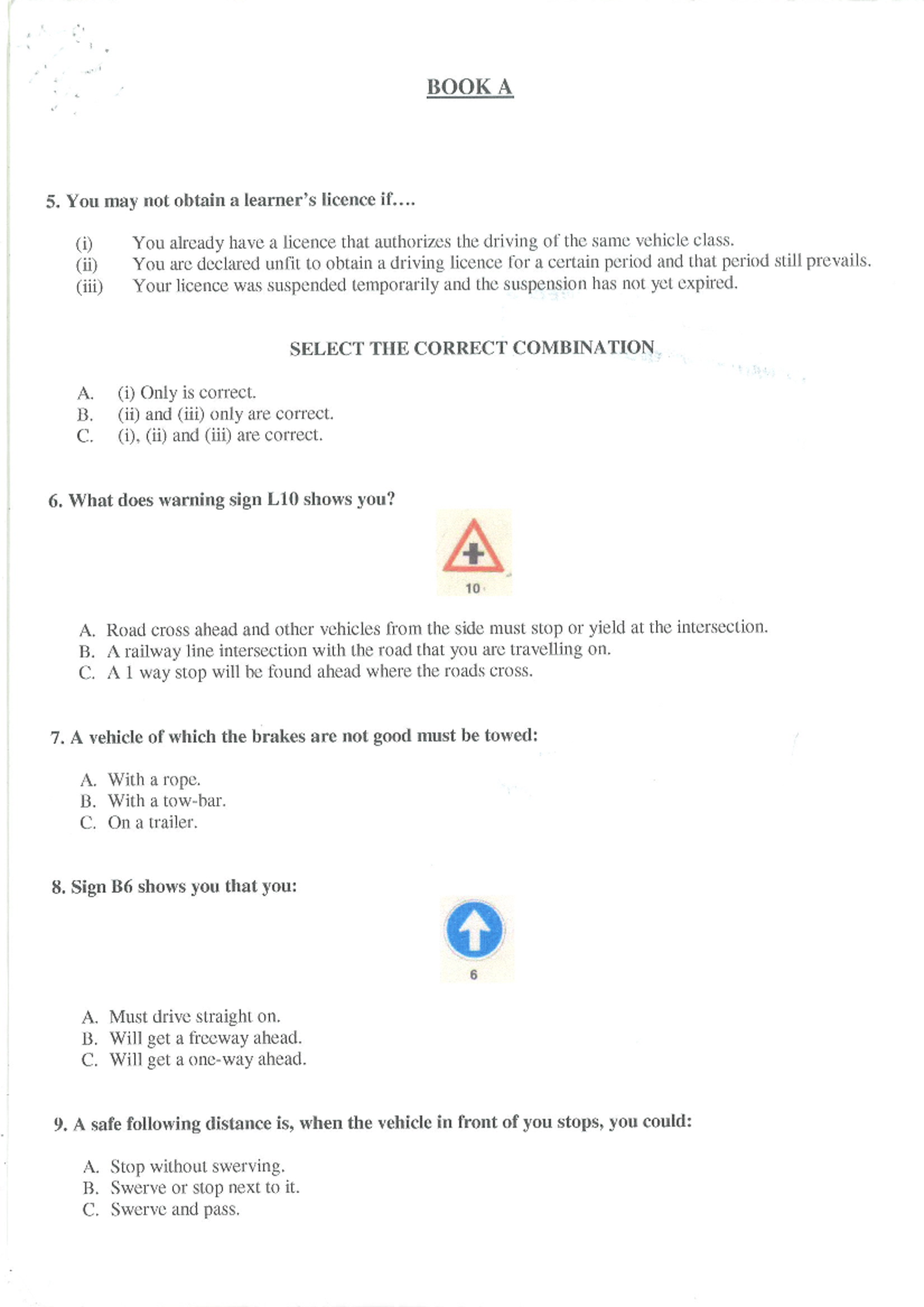 BOOK A - Comprehensive Study Material for Driving Licences - Studocu
