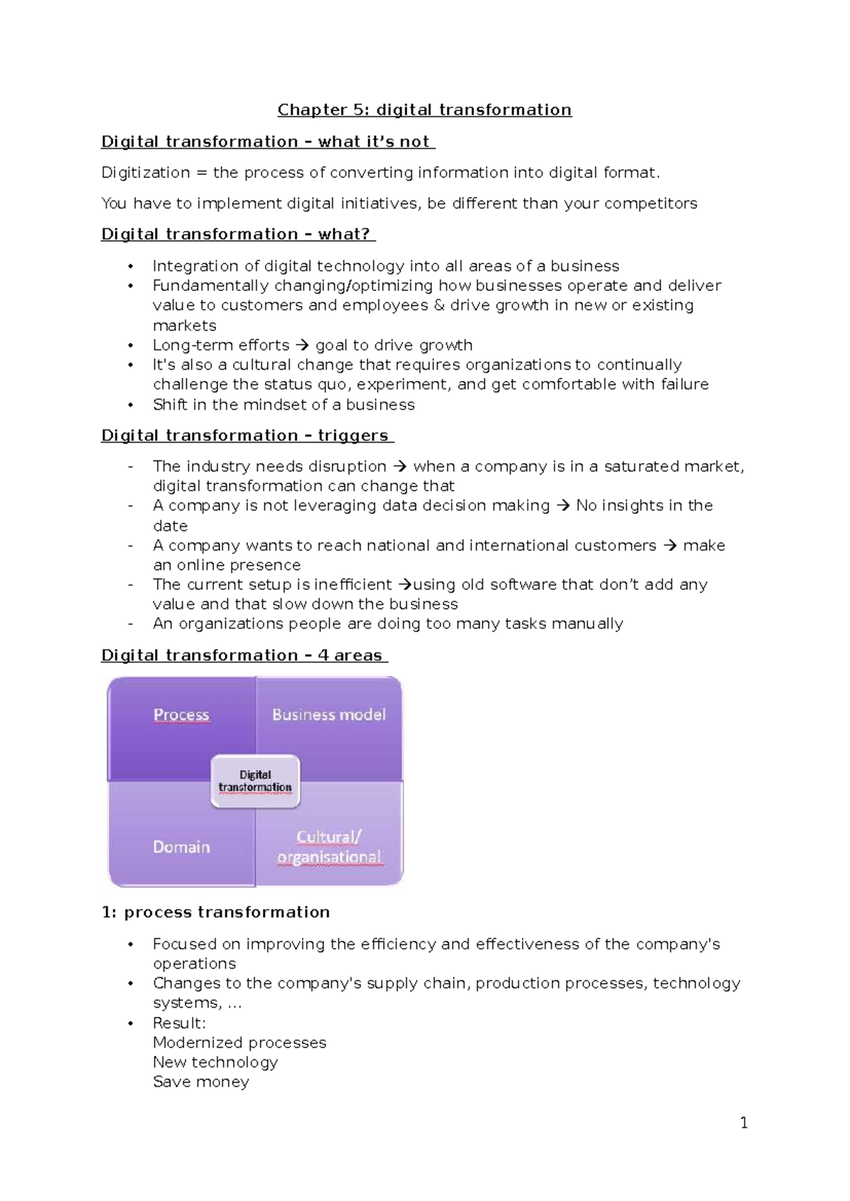 Business Marketing Chapter 5: Digital Transformation Overview - Studocu