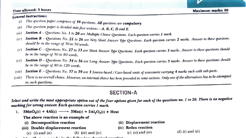 Science Practice Paper: Comprehensive Exam Guide (2022) - Studocu
