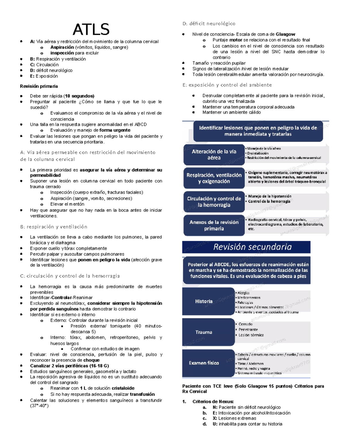ATLS - Resumen Clave para el ENARM: Temas Esenciales de ATLS - Studocu