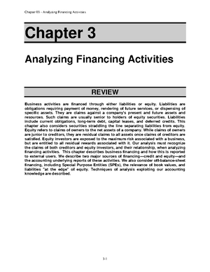 Financial Statement Analysis Solutions Manual Chap003 - Chapter 3 Analyzing Financing Activities ...