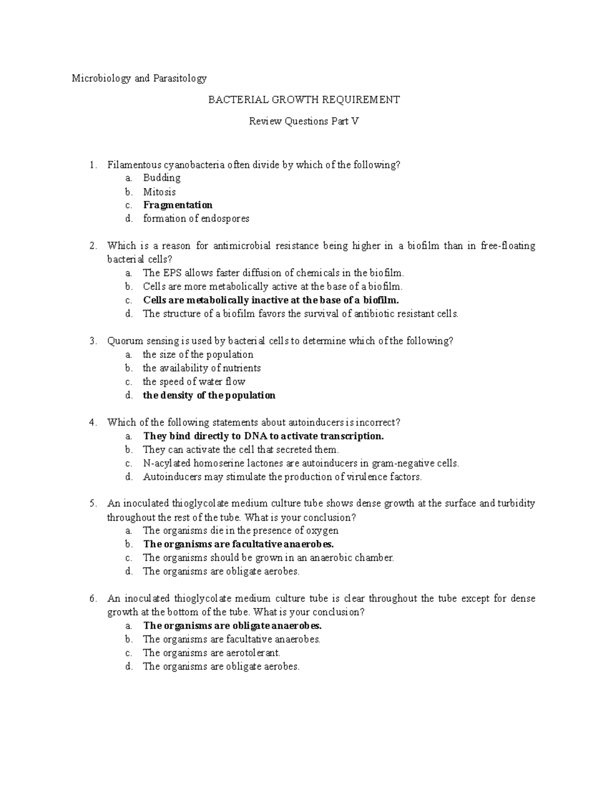 Bacterial Growth Requirement Part 5 - Microbiology and Parasitology ...