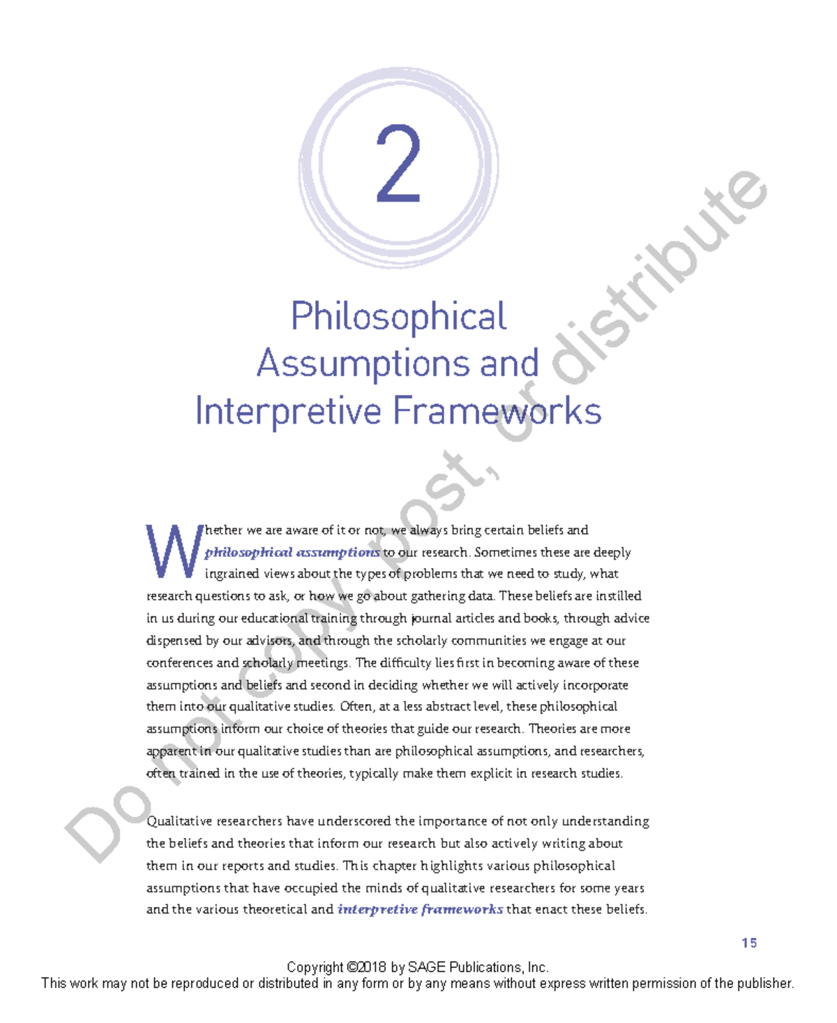 Philosophical Assumptions & Interpretive Frameworks in Qualitative ...
