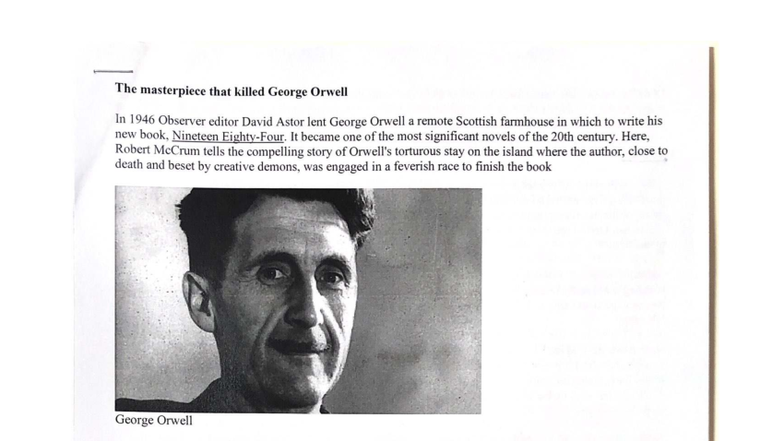 The Struggles Behind Orwell's Nineteen: A Literary Journey - Studocu