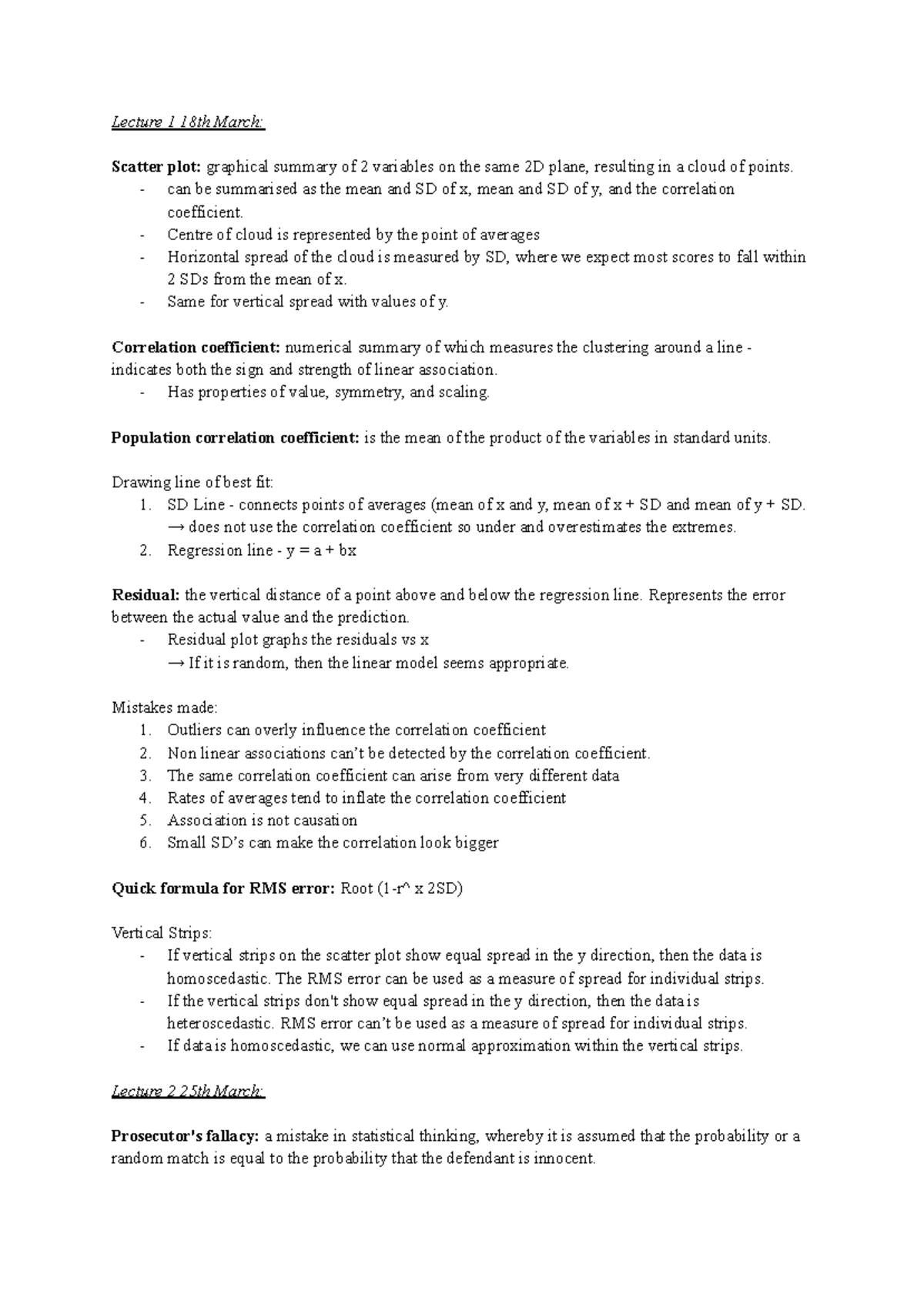 Data Science Week 5 & 6: Lecture Notes on Scatter Plots & Fallacies ...
