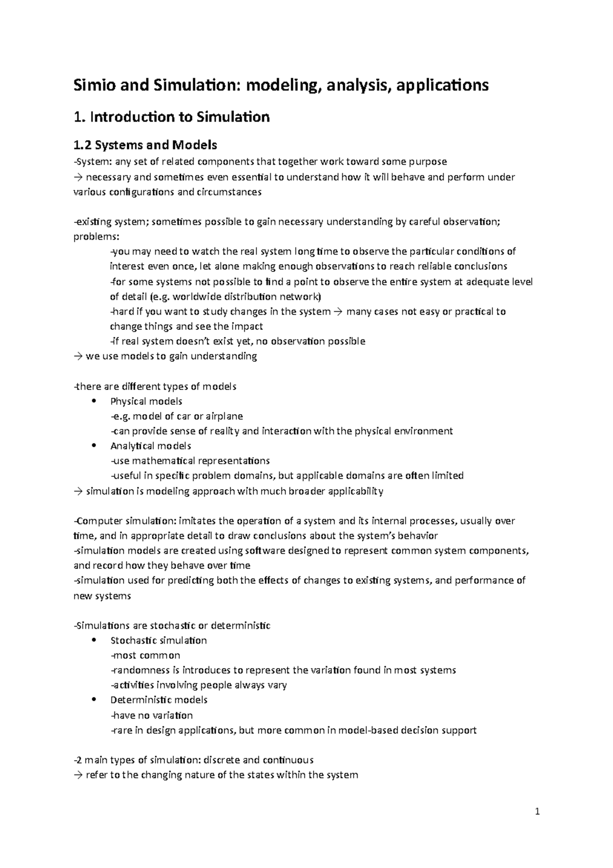 Summary Simio and Simulation - Simio and Simulation: modeling, analysis ...