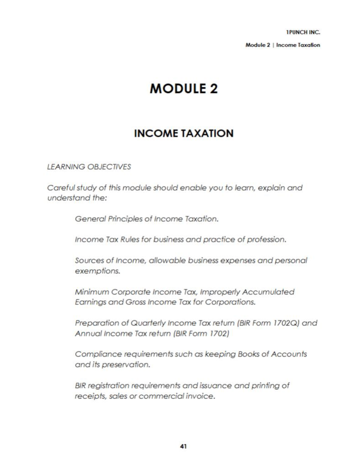 CAT 3 - Module 2: Comprehensive Guide to Income Taxation - Studocu