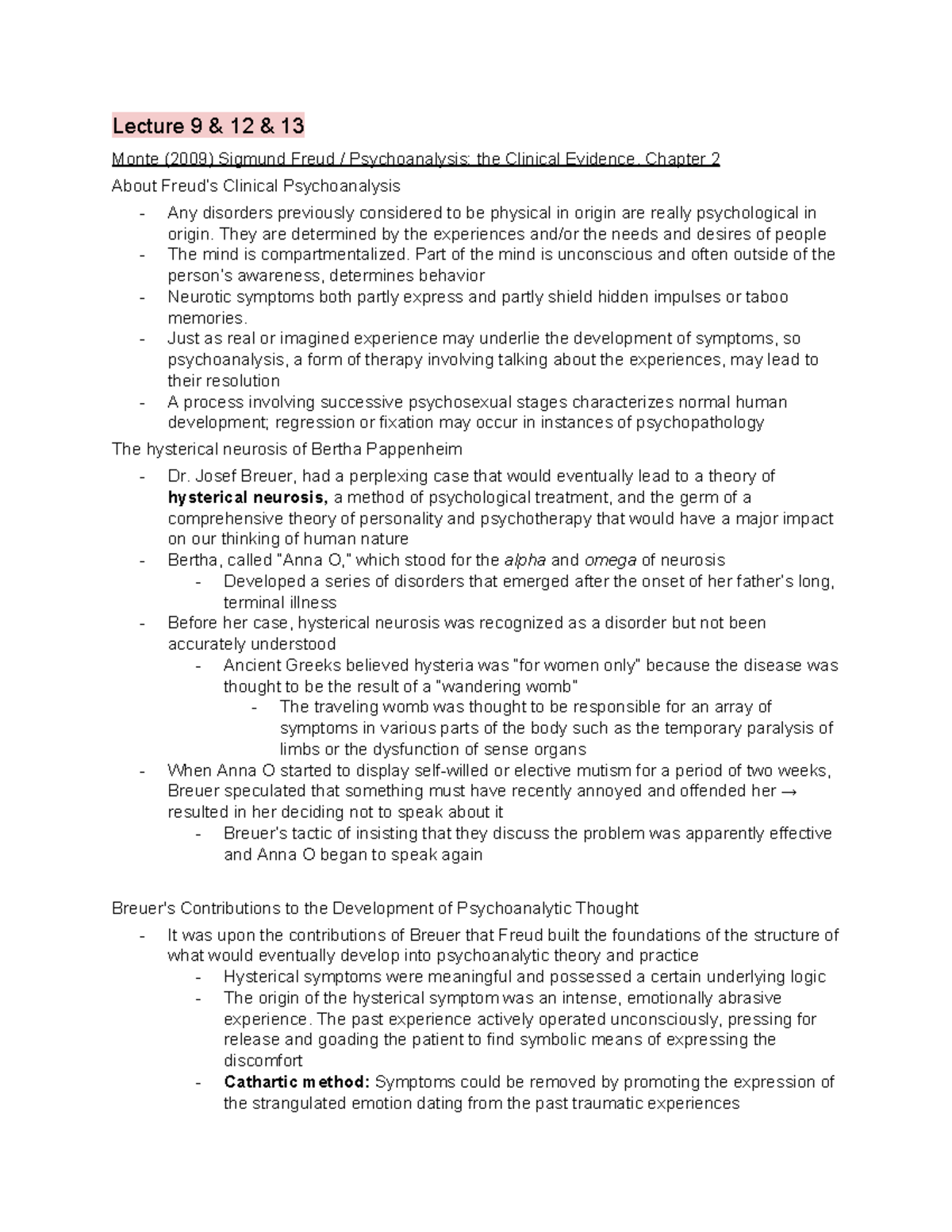 Psychodynamic Theories: Key Concepts & Insights - PSY 101 Lecture Notes ...