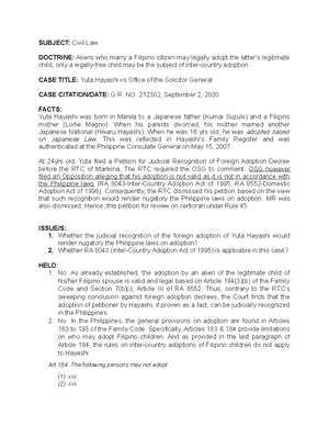 Case digest sample - SUBJECT: Criminal Law / Remedial Law DOCTRINE ...