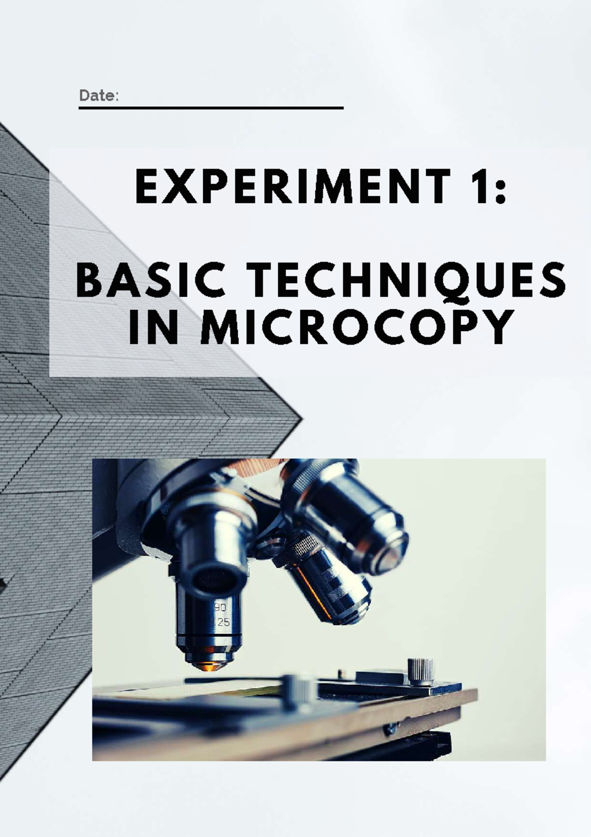 SB015 Experiment 1: Basic Techniques in Microscopy Lab Report - Studocu