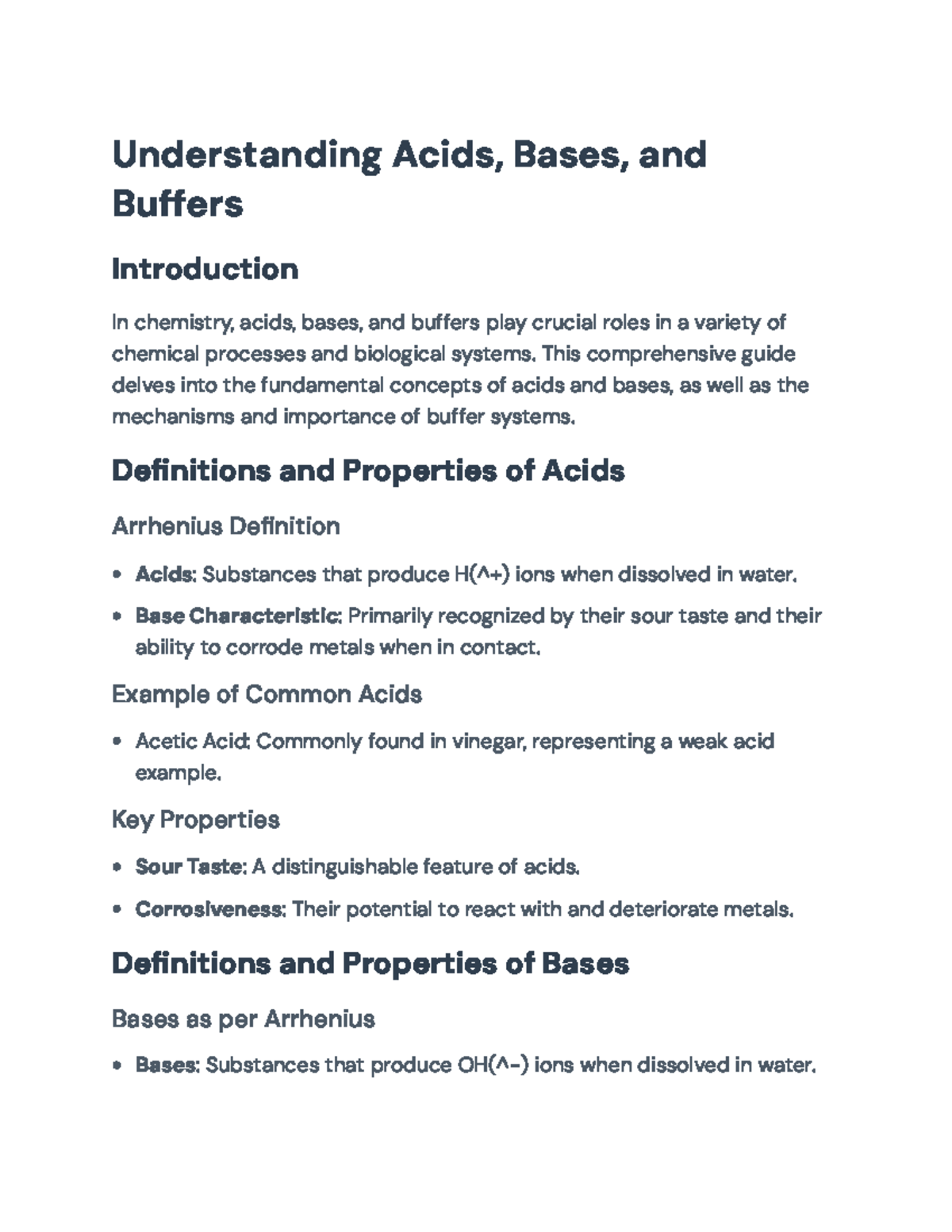 Understanding Acids, Bases, and Buffers: A Comprehensive Guide ...