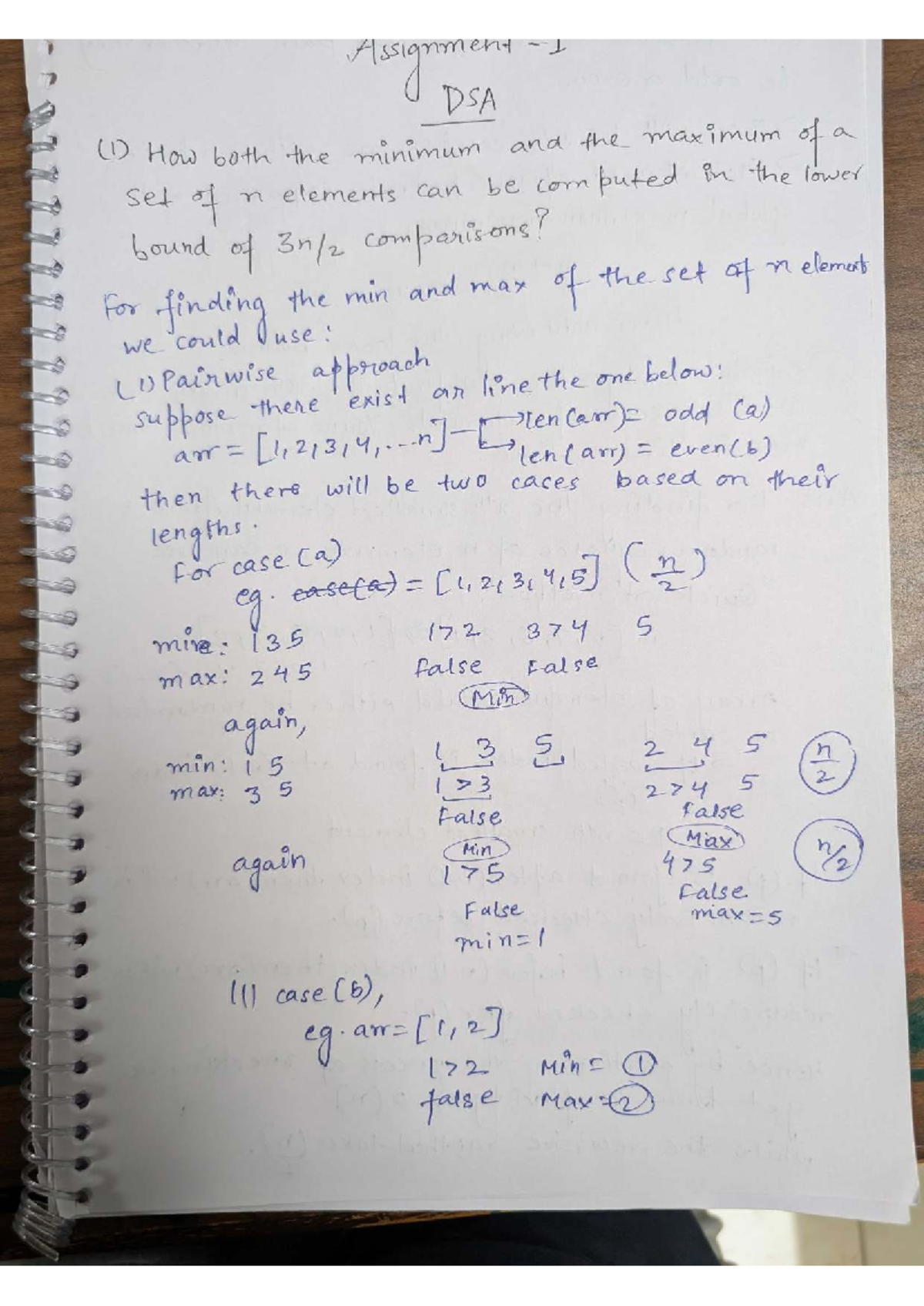 DSA Assignment 1: Min/Max Computation & Algorithm Complexity Analysis ...