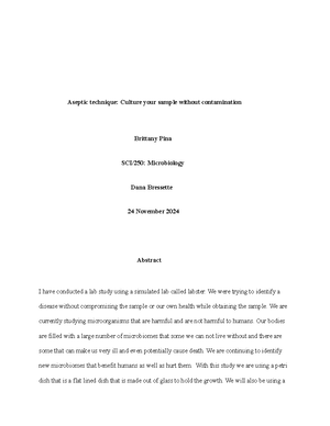 Lab 5 - Lab 5 - Fluorescence Microscopy Brittany Pina SCI/250 ...