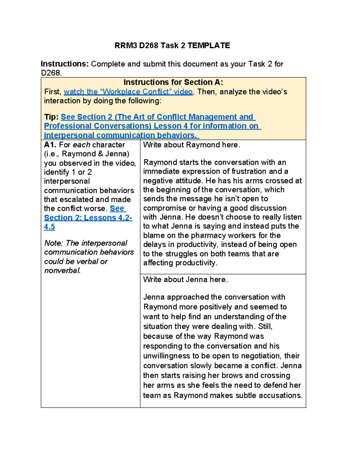 D268 Task 2 - task 2 - RRM3 D268 Task 2 TEMPLATE Instructions: Complete ...