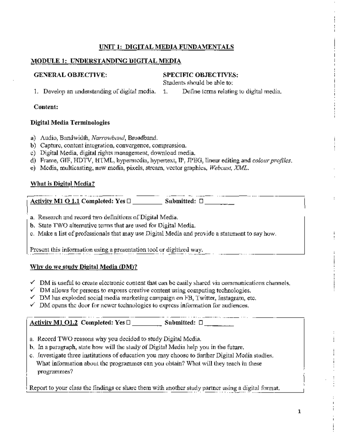 Digital Media Unit 1 - Module 1: Understanding Digital Media Concepts ...