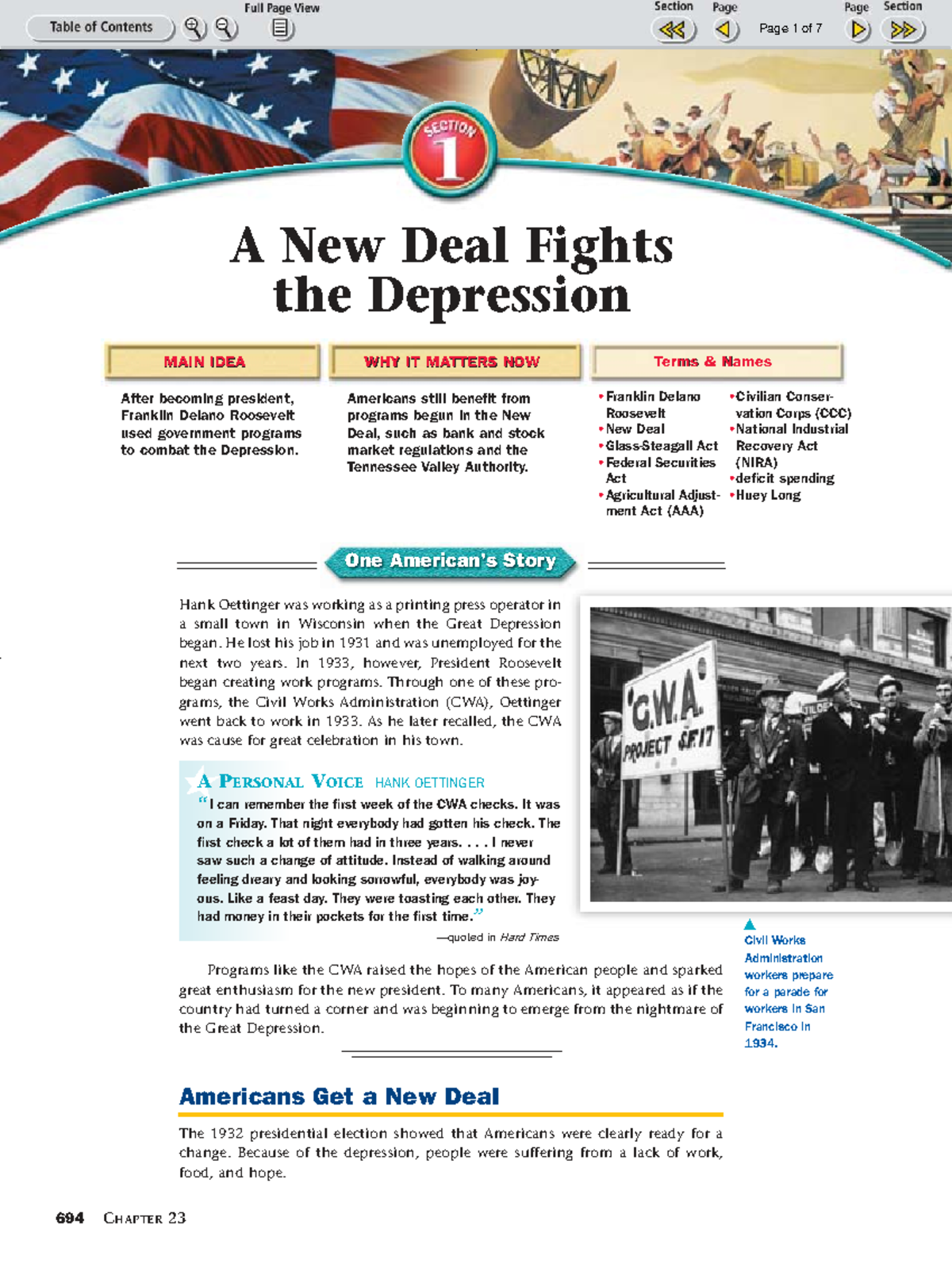 Chapter 23: The New Deal and Its Impact on the Great Depression - Studocu