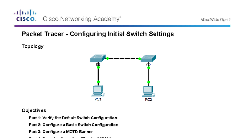 2.2.3.4 Packet Tracer - Basic Switch Configuration Guide - Studocu