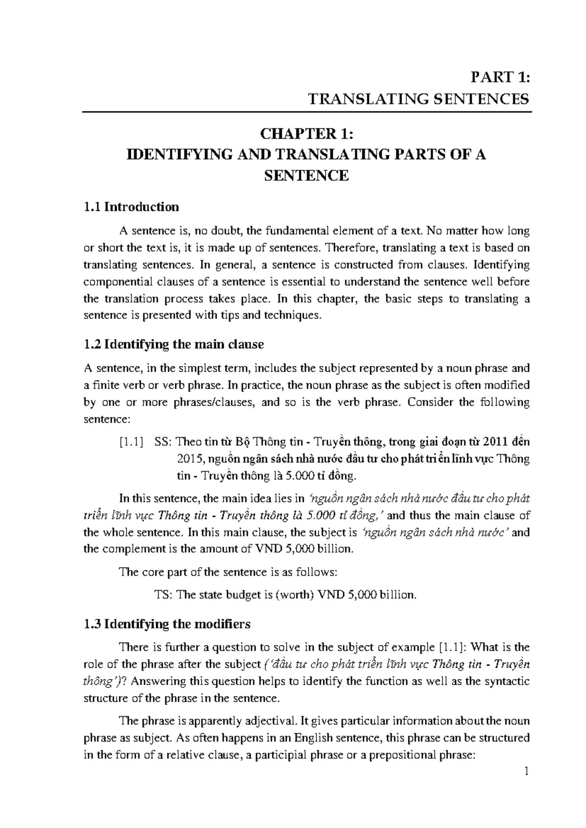 THD1 Chapter 1 - Sentence Translation Techniques and Tips - Studocu