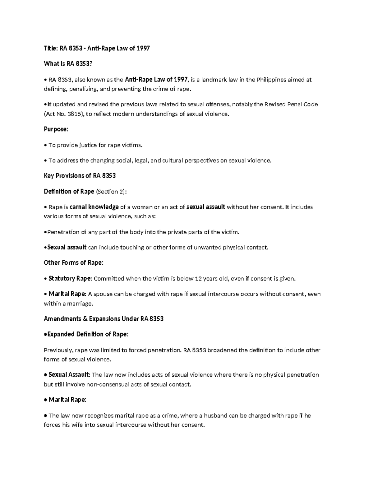 RA 8353: Understanding the Landmark Law on Rape in the Philippines ...