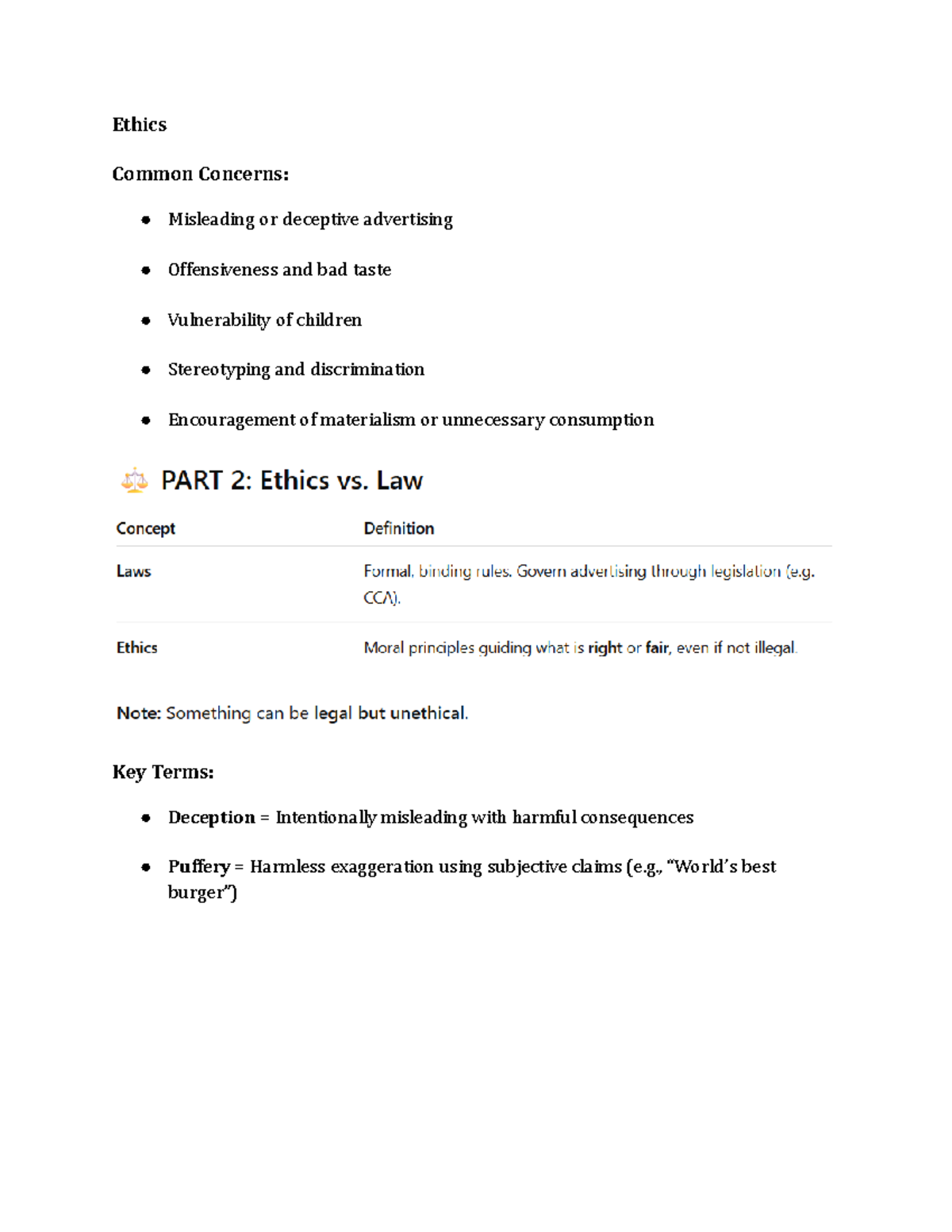 Ws14 - emar - Ethics Common Concerns: Misleading or deceptive ...
