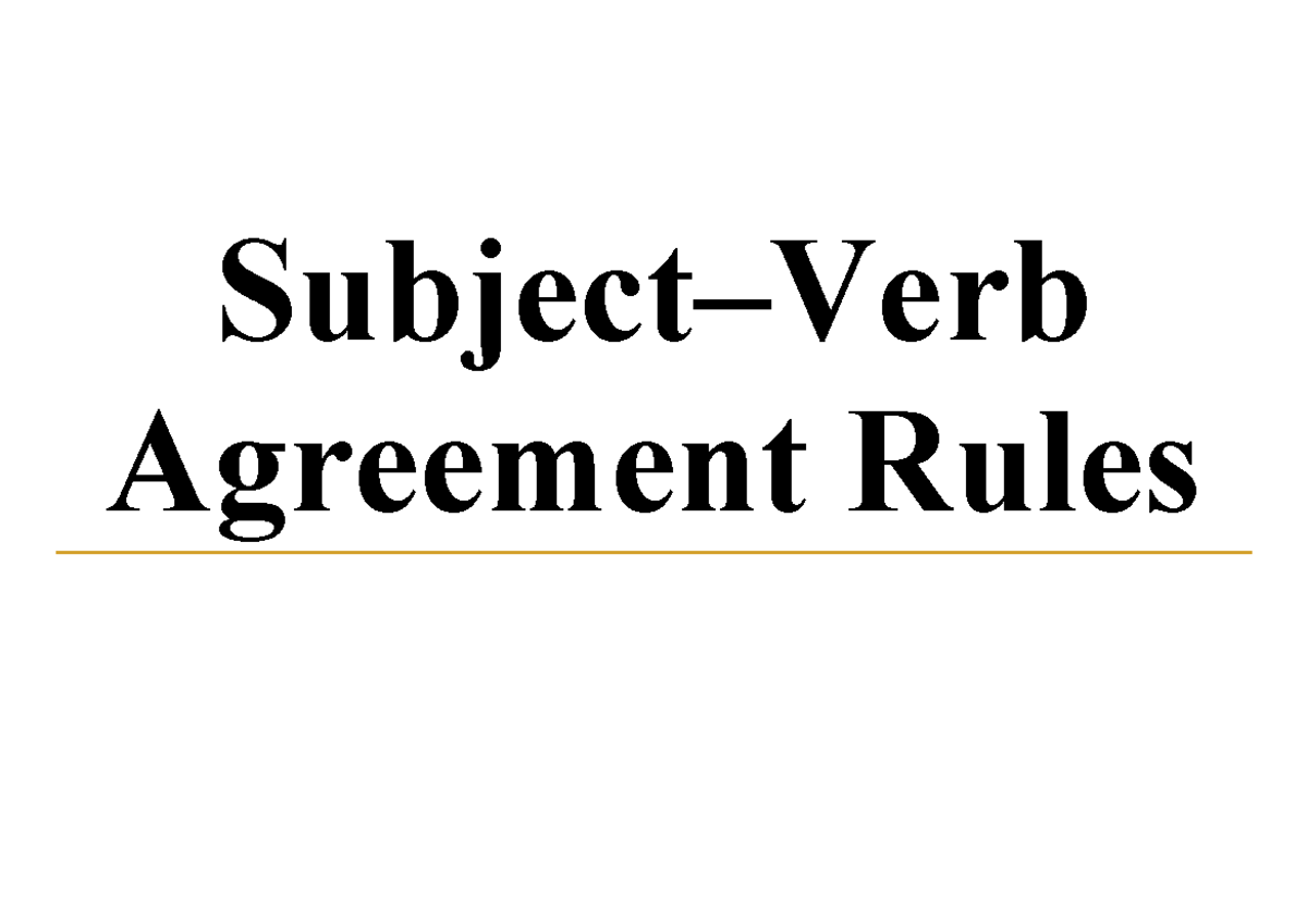 SVA 12 Rules - Subject-Verb Agreement Essentials - Studocu
