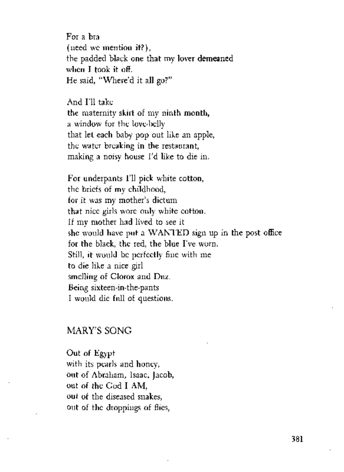 Anne Sexton - The Complete Poems 409 - For a bra (need we mention it ...