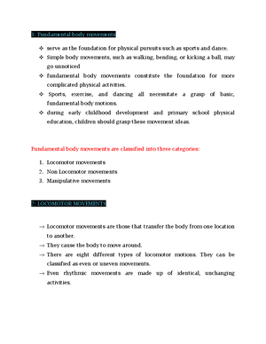 PE notes 1-3 locomotor and non locomotor - CHAPTER 1: NON LOCOMOTOR ...