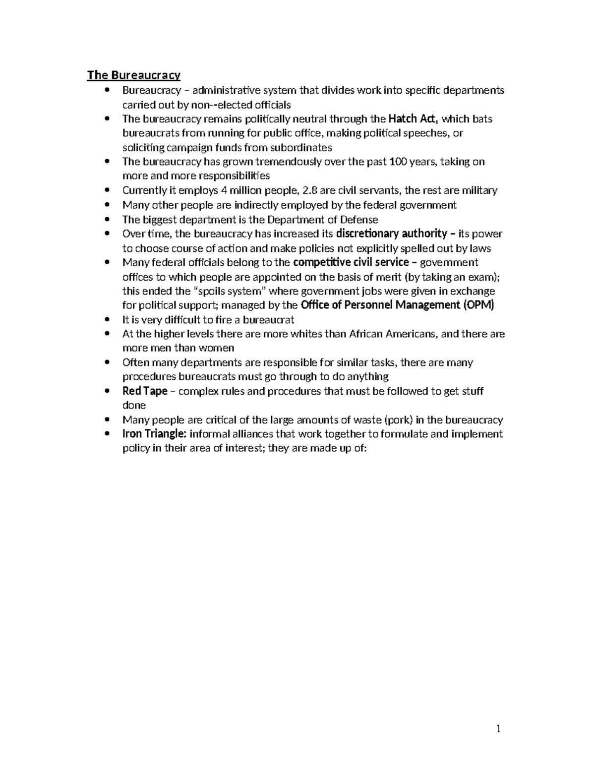 AP Government Review: Bureaucracy and Judicial System Insights - Studocu