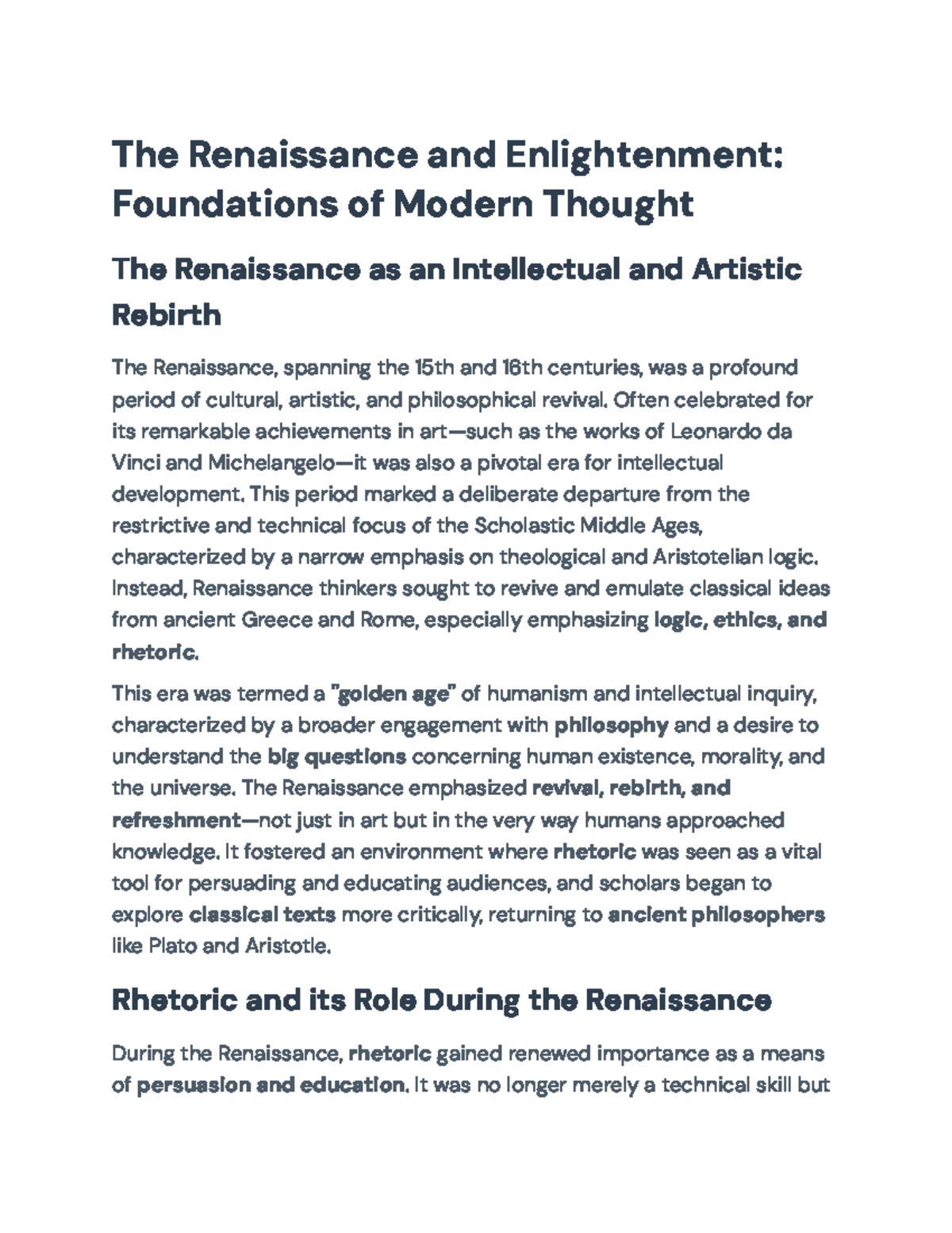 Renaissance & Enlightenment: Foundations of Modern Philosophy (PHIL 101 ...