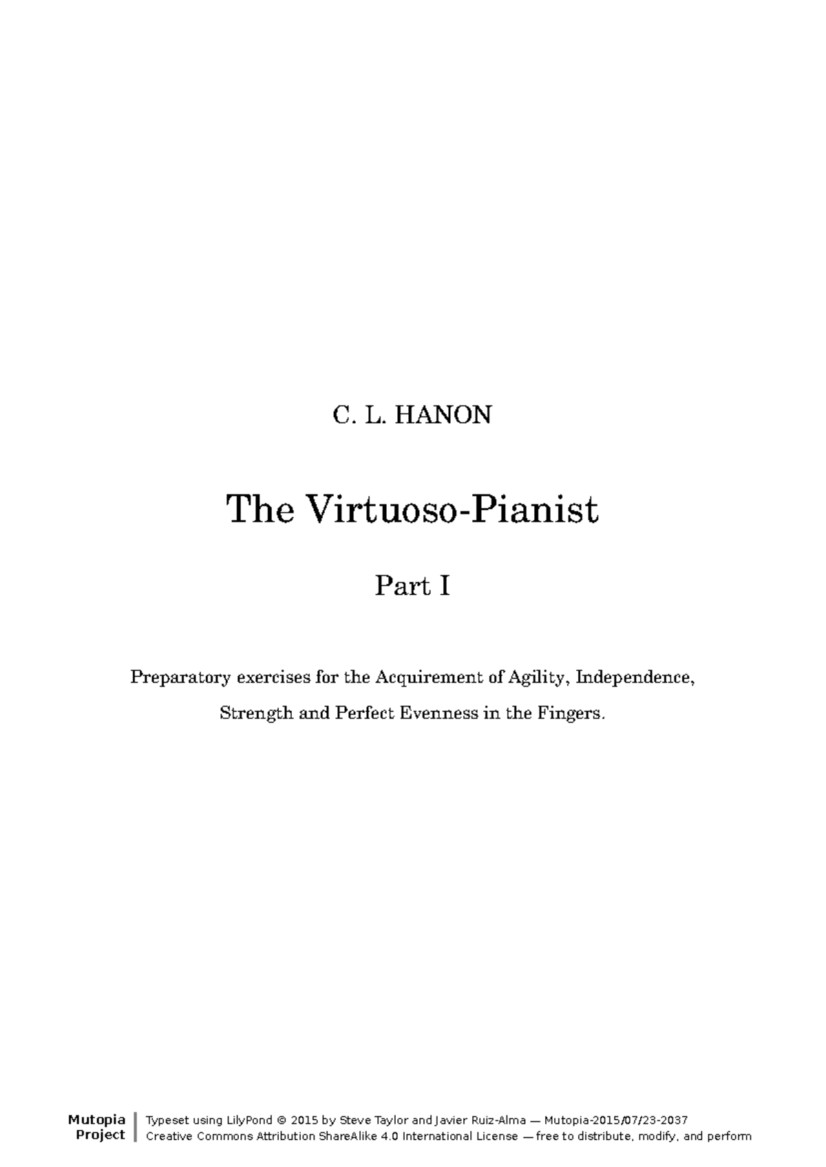 Hanon Exercises for Piano Technique: Agility & Independence (M. M. 60 ...