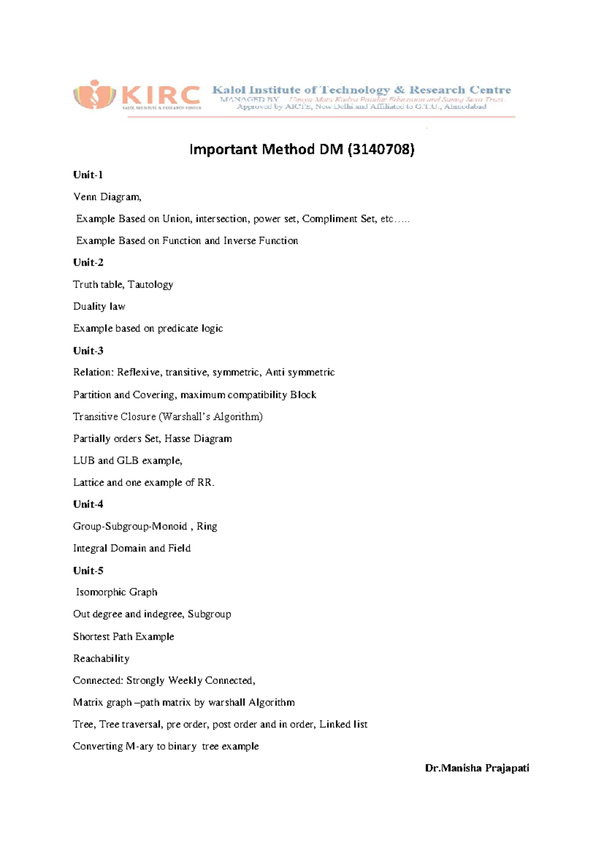 Important Method DM - It's helpful for students - Important Method DM ...