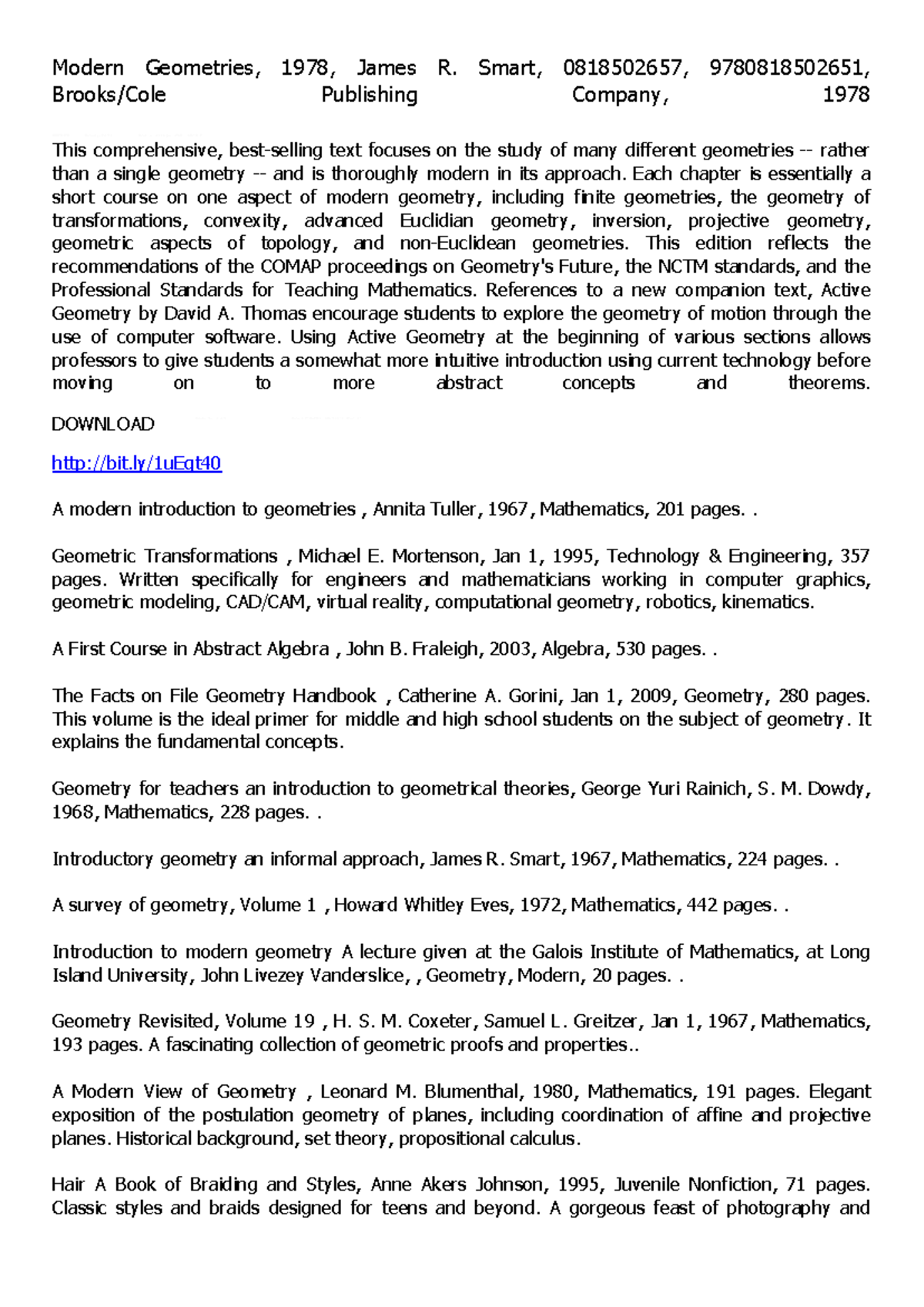 Modern Geometry Insights: An Overview of Diverse Geometries - Studocu