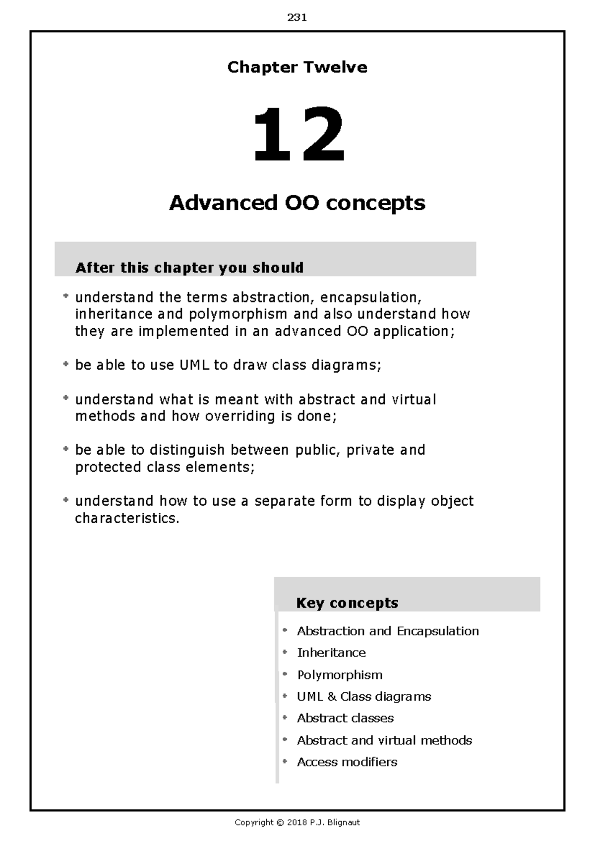 231 Chapter 12: Advanced OO Concepts and UML Implementation - Studocu