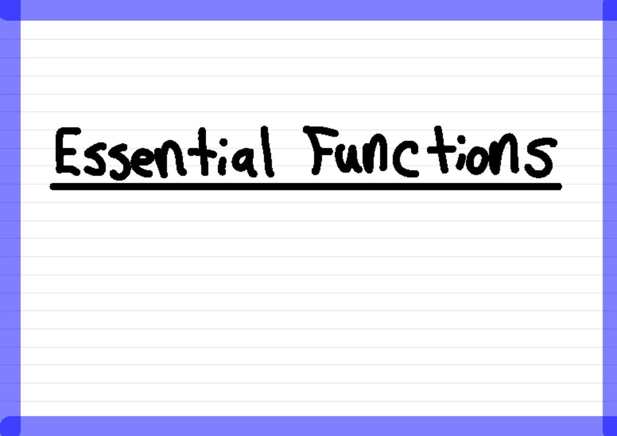 Essential Functions for Calculus - Essential Functions Essential ...