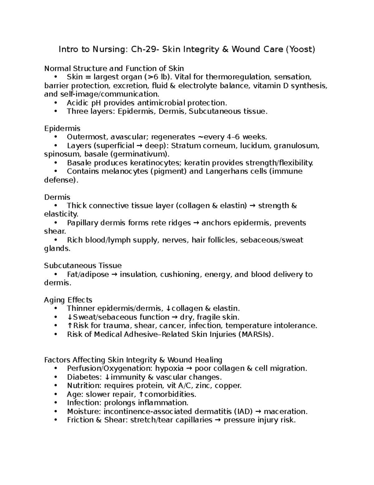 Intro to Nursing: Chapter 29 - Skin Integrity & Wound Care Insights ...