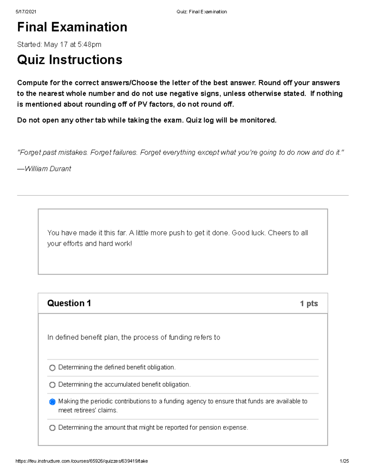 Quiz -Final-Examination - Final Examination Started: May 17 at 5:48pm ...