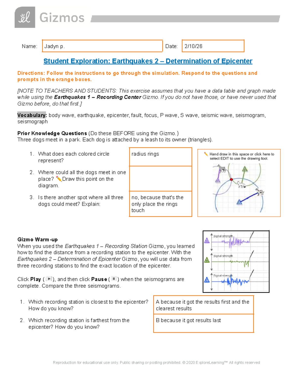 Earthquakes 2: Epicenter Determination Simulation Guide - Studocu