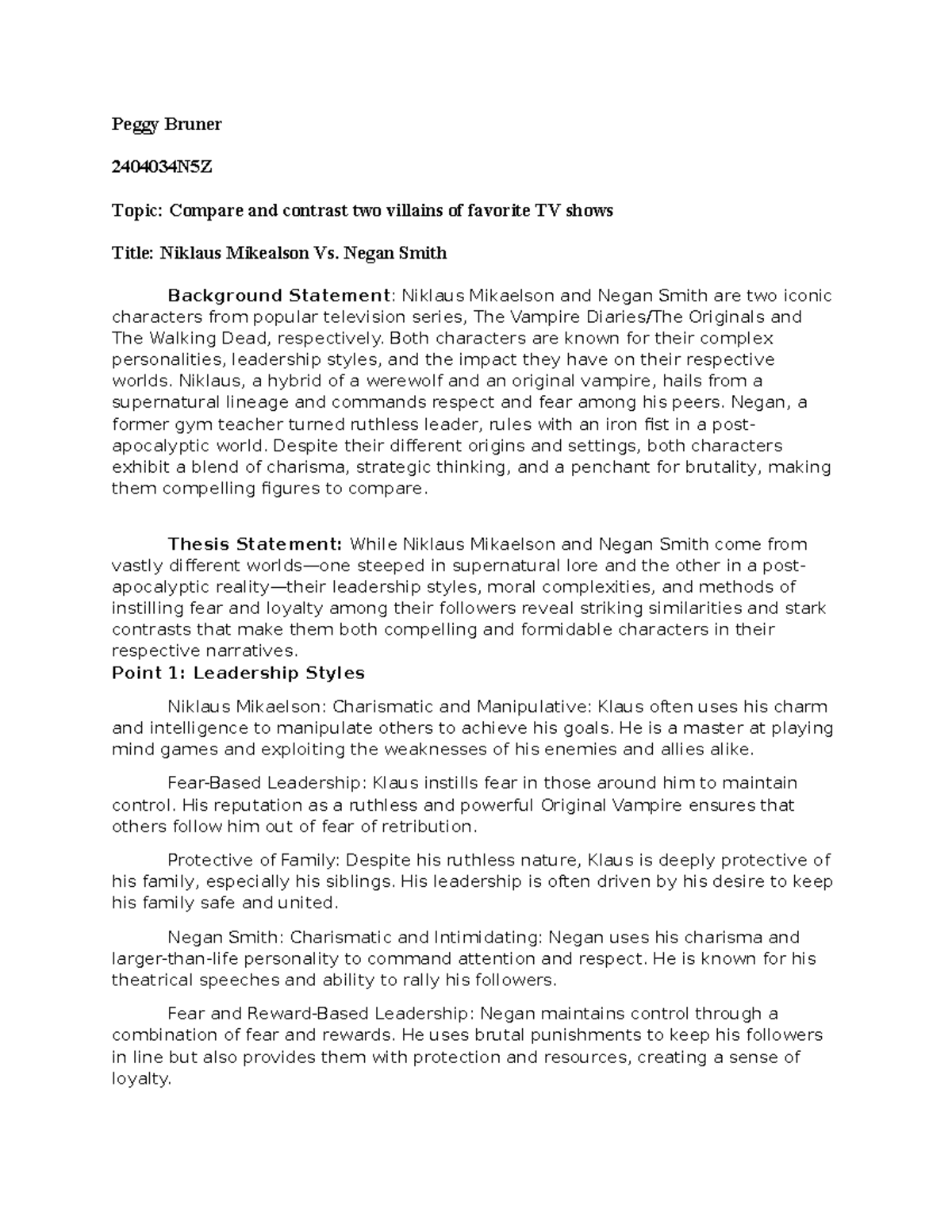 2404034N5Z: Prewriting Comparison of Niklaus Mikaelson & Negan Smith ...