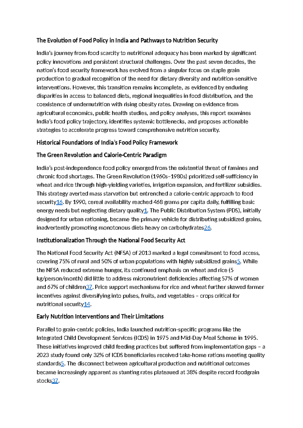 GE IA U2 - The Evolution of Food Policy in India: Pathways to Nutrition ...