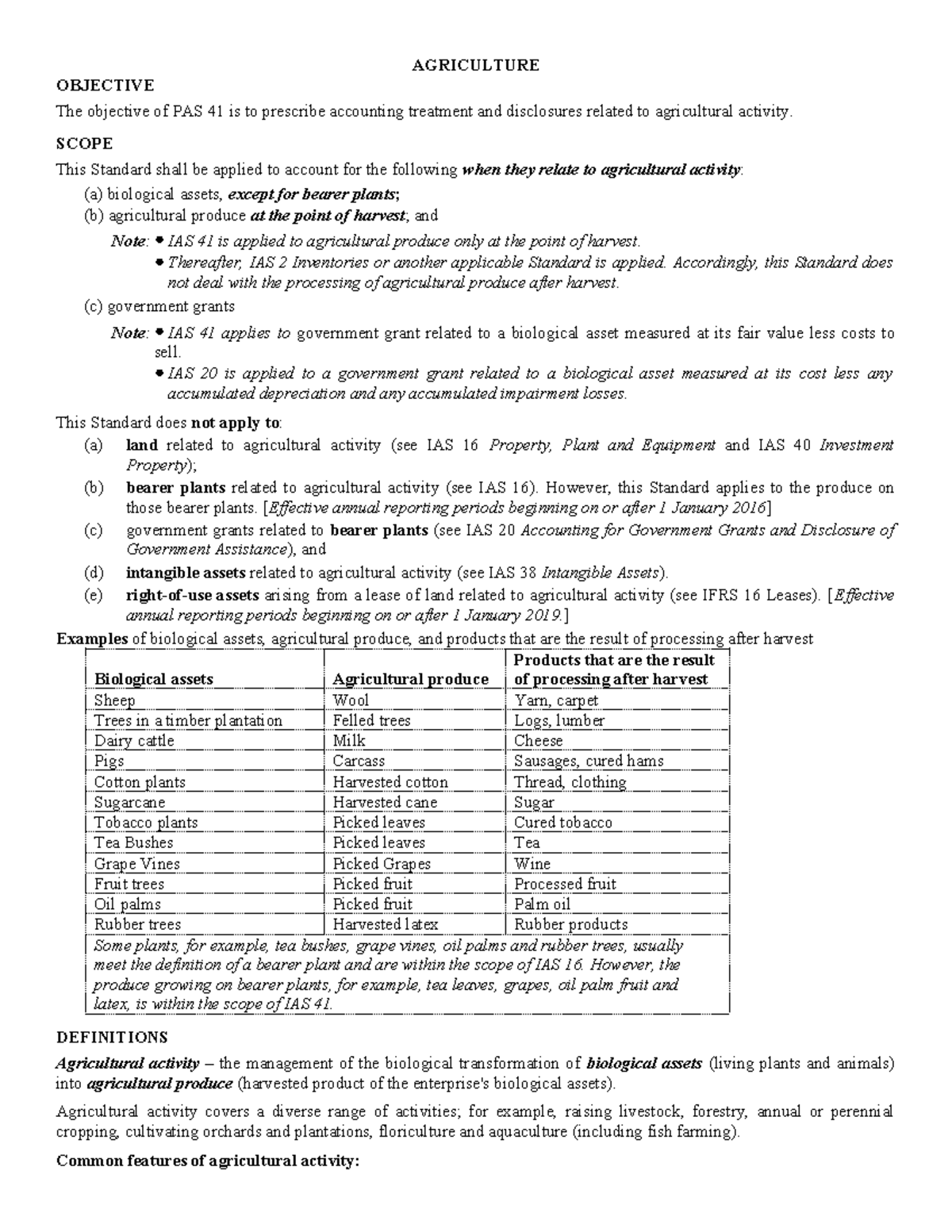Chapter 20: Agriculture Lecture Notes (PAS 41 Overview) - Studocu