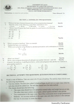 MAT 233 - 2023-24 - Past question - 9P University of Lagos, Akoka Department of Mathematics MAT ...