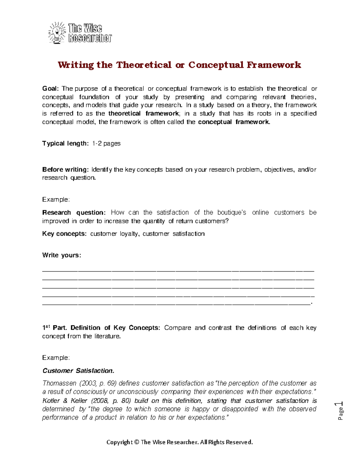 Theoretical Framework for Customer Satisfaction Research (Course Code ...