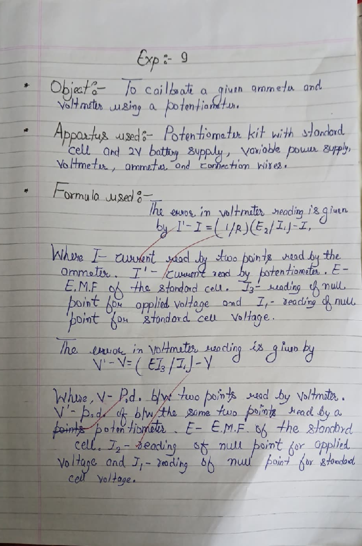 Calibration of Ammeter and Voltmeter Using Potentiometer - PHY Lab ...