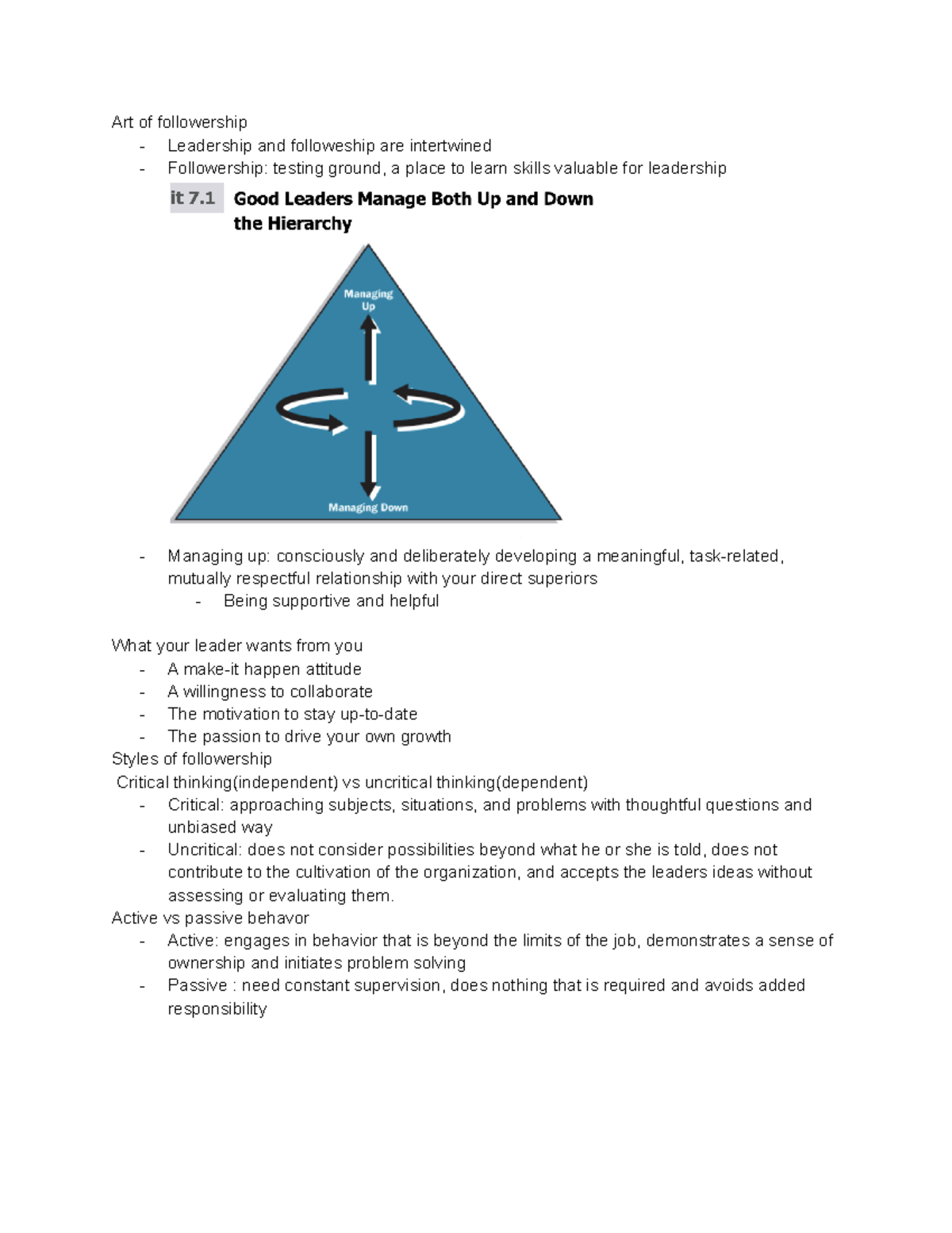 MGT 411- Chapter 7 - Art of followership - Leadership and followeship ...