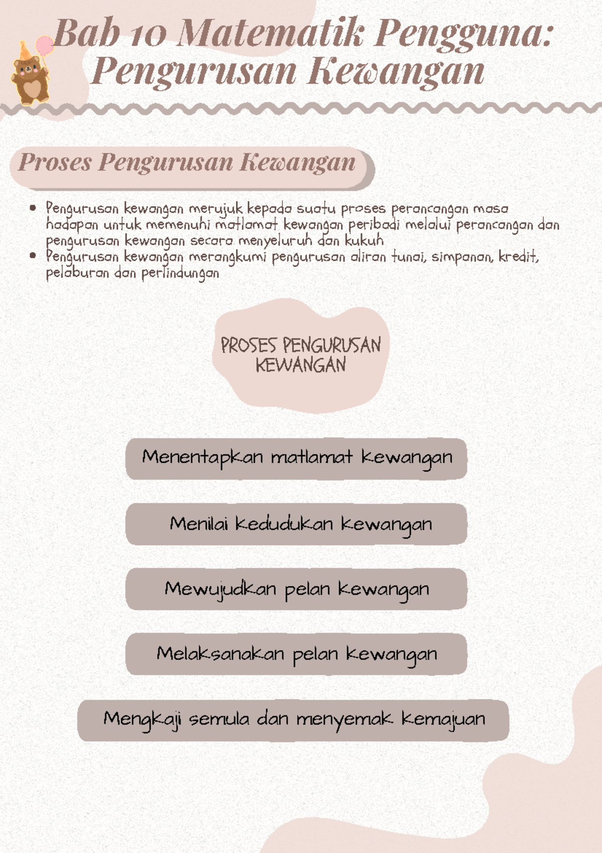 Nota Matematik Tingkatan 4: Bab 10 - Pengurusan Kewangan - Studocu