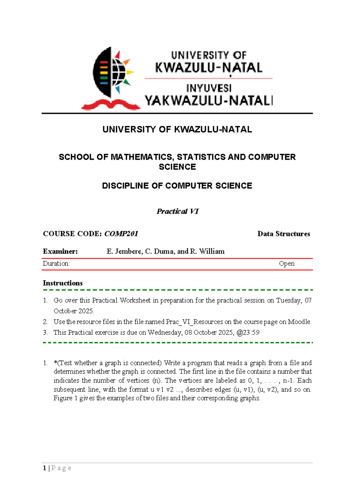 Practical VI - Data Structures (COMP201) - Studocu