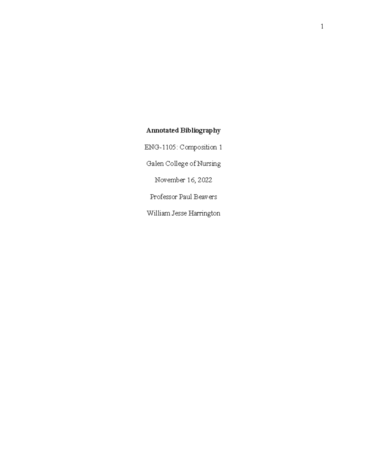 APA Annotated Bibliography Template-1 - 1 Annotated Bibliography ENG ...
